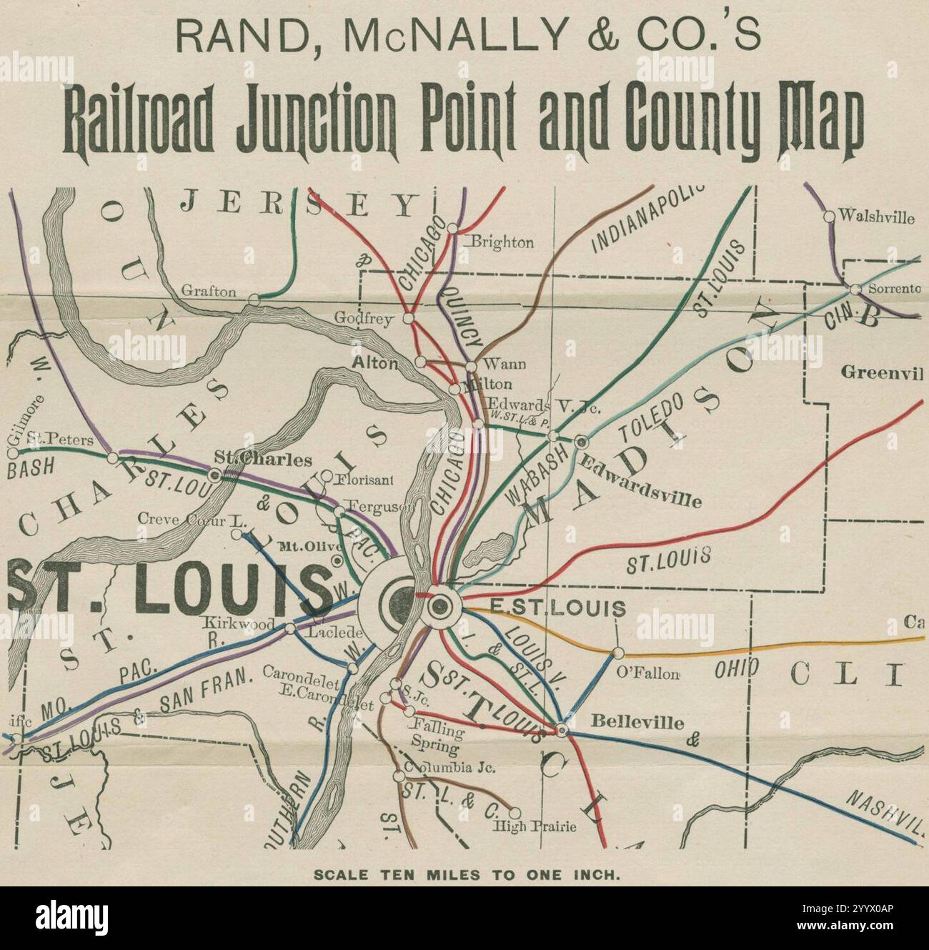East St. Louis, Illinois and St. Louis, Missouri map - A Piece taken ...