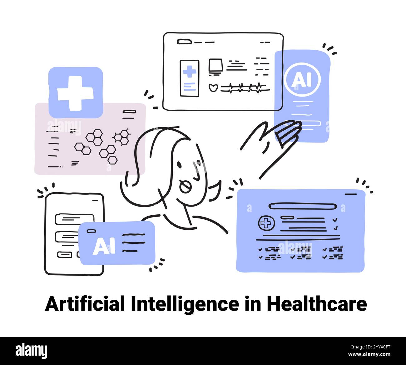 Virtual healthcare system futuristic interface Cut Out Stock Images ...