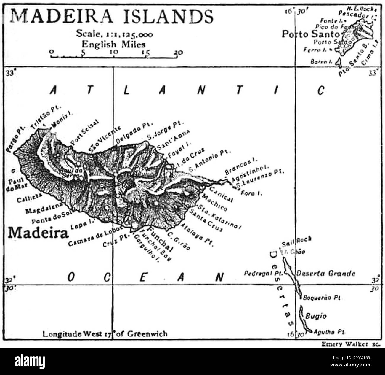 EB1911 - Madeira Islands map Stock Photo - Alamy