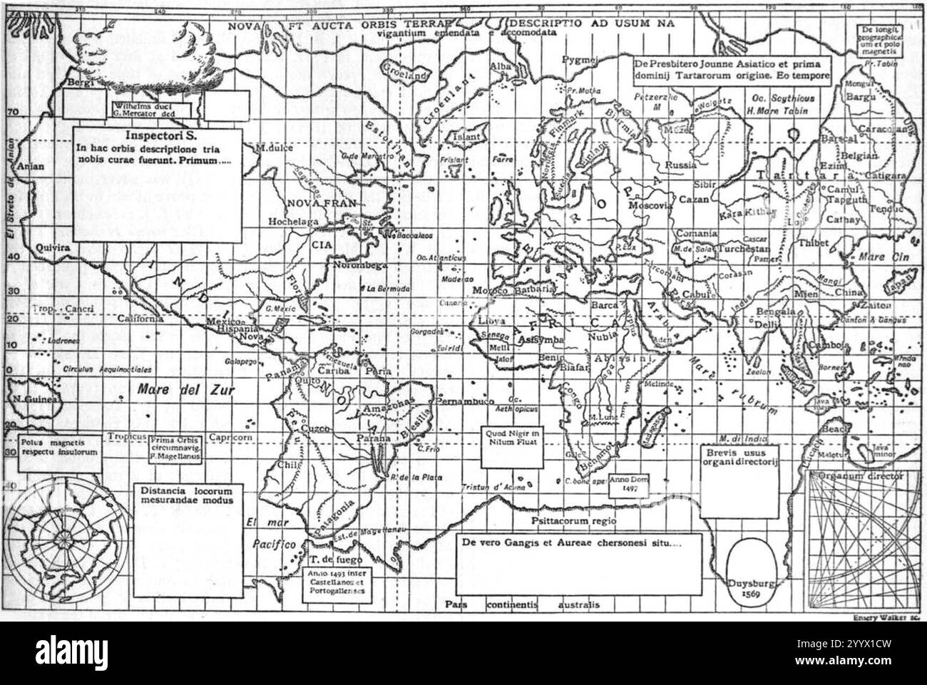 EB1911 - Map - Fig. 31.—Mercator's Chart of the World (1569 Stock Photo ...