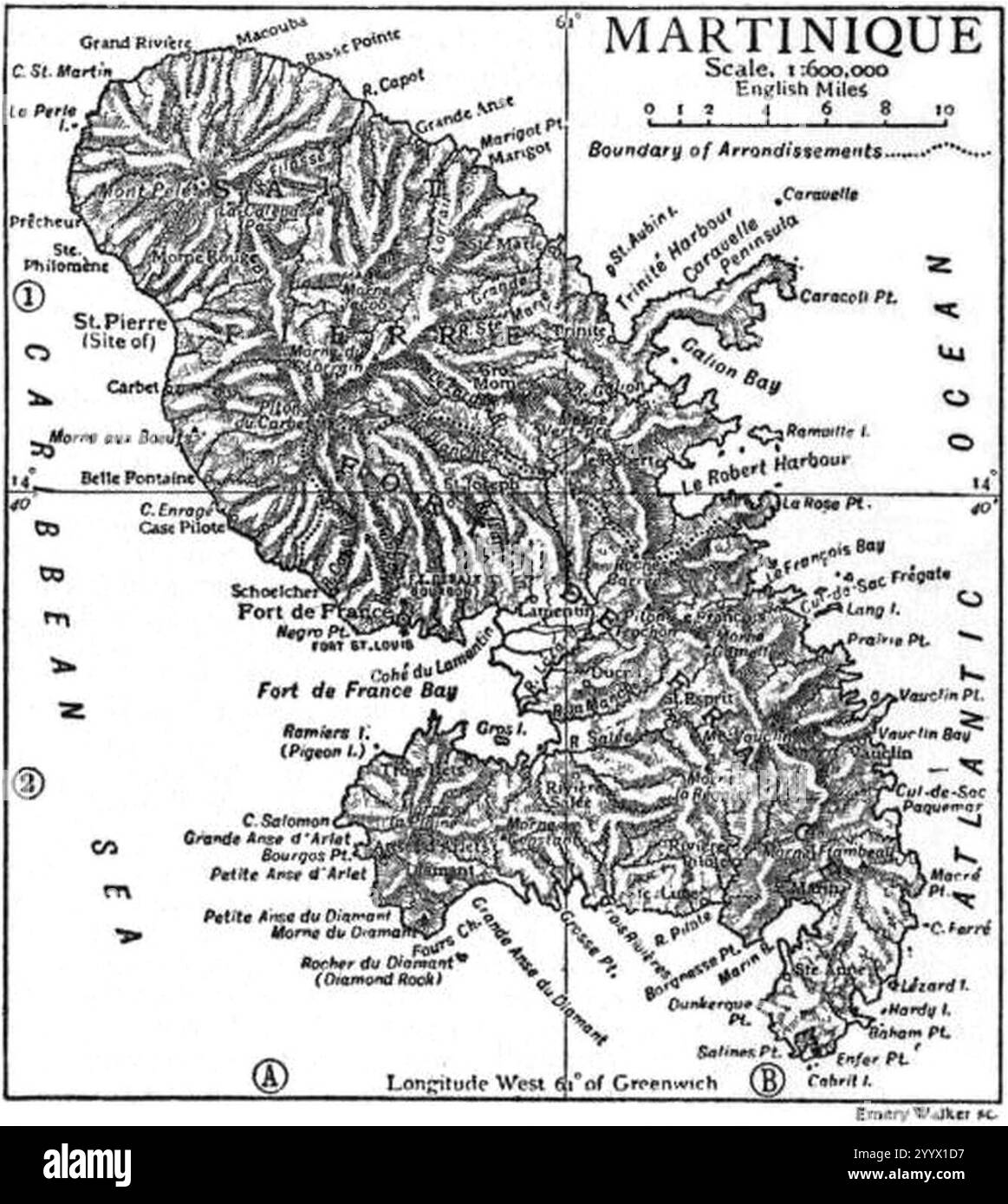 Martinique map hi-res stock photography and images - Alamy