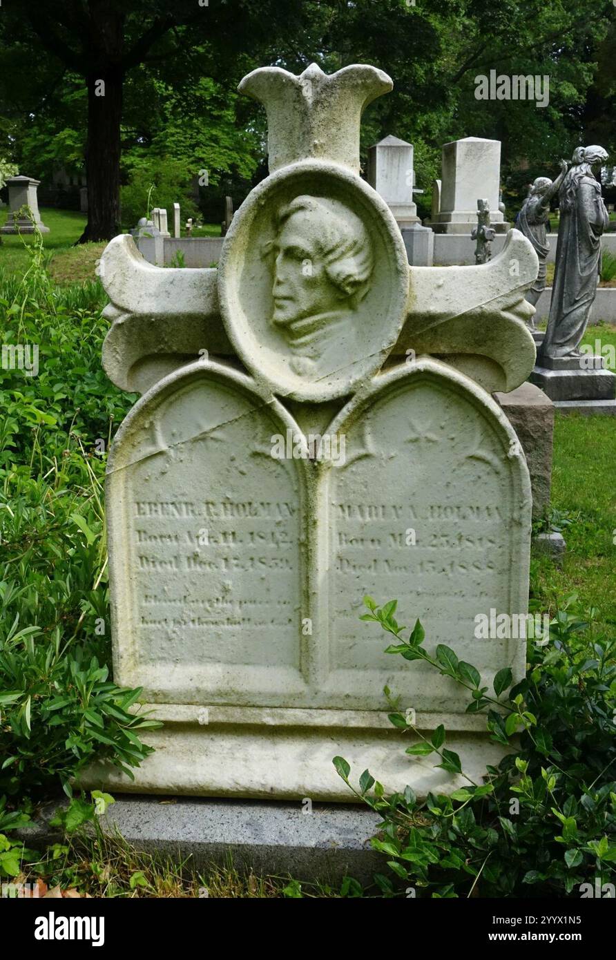 Ebenezer and Maria Holman - Mount Auburn Cemetery Stock Photo - Alamy