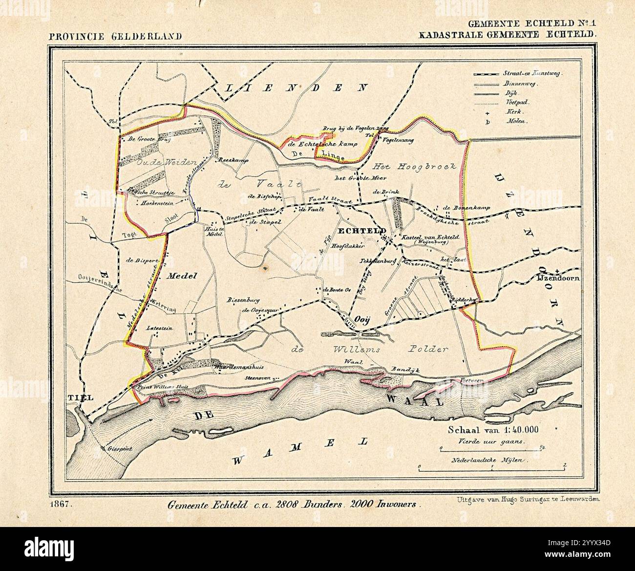 Echteld, Gemeenteatlas van Nederland Stock Photo - Alamy