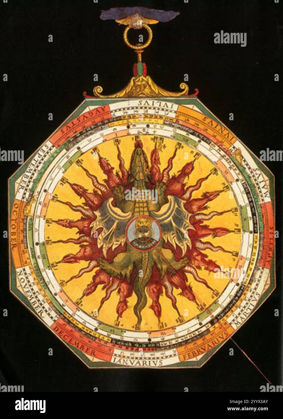 Eclipse Volvelle, Petrus Apianus Stock Photo - Alamy