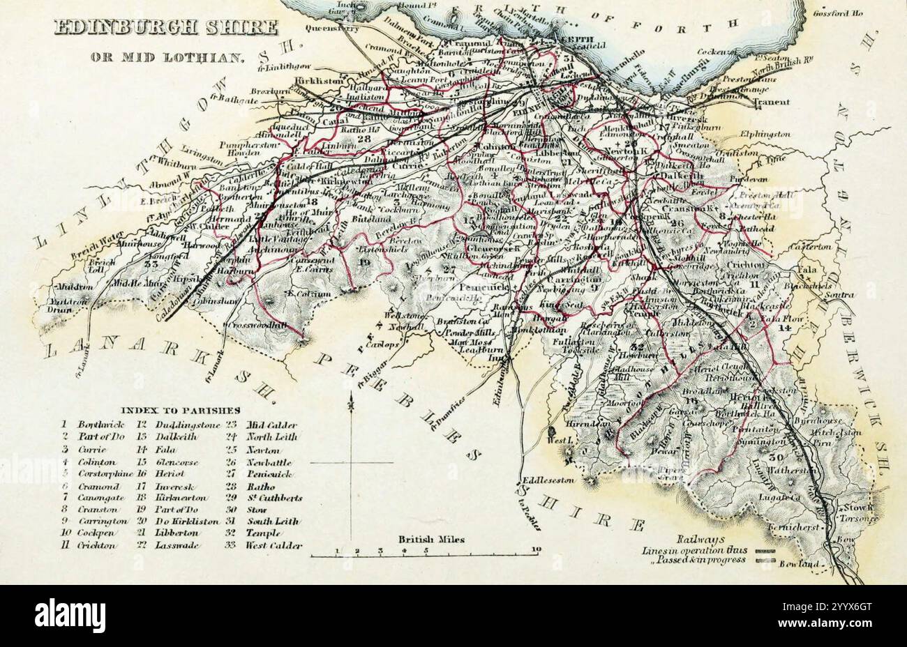 Map of midlothian hi-res stock photography and images - Alamy