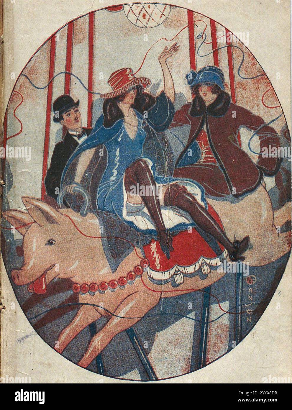 Edmond-Mandey-Un-tour-de-cochon-1924 (page 1 crop Stock Photo - Alamy