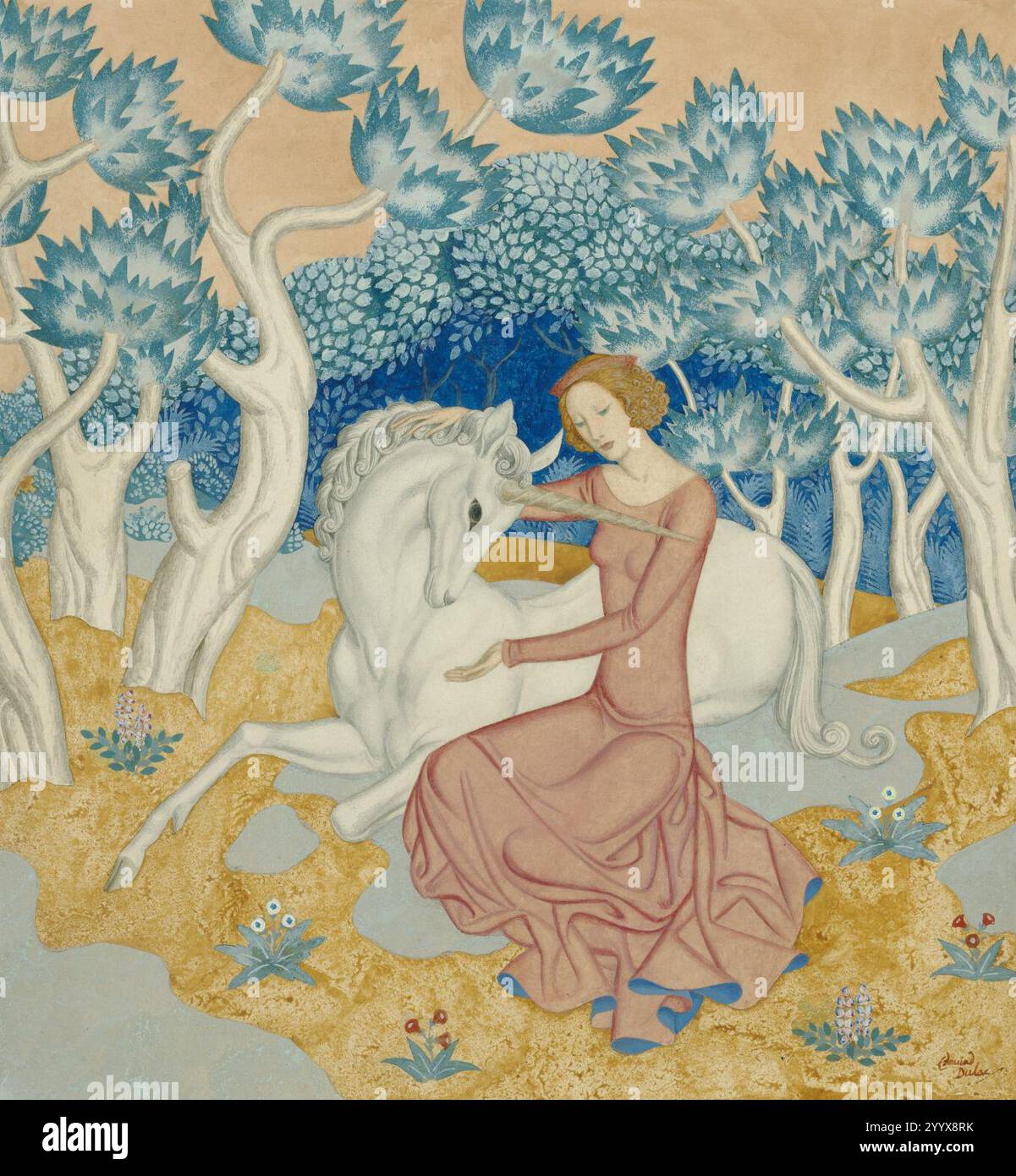 Edmund dulac the maid and the unicorn2024 Stock Photo - Alamy