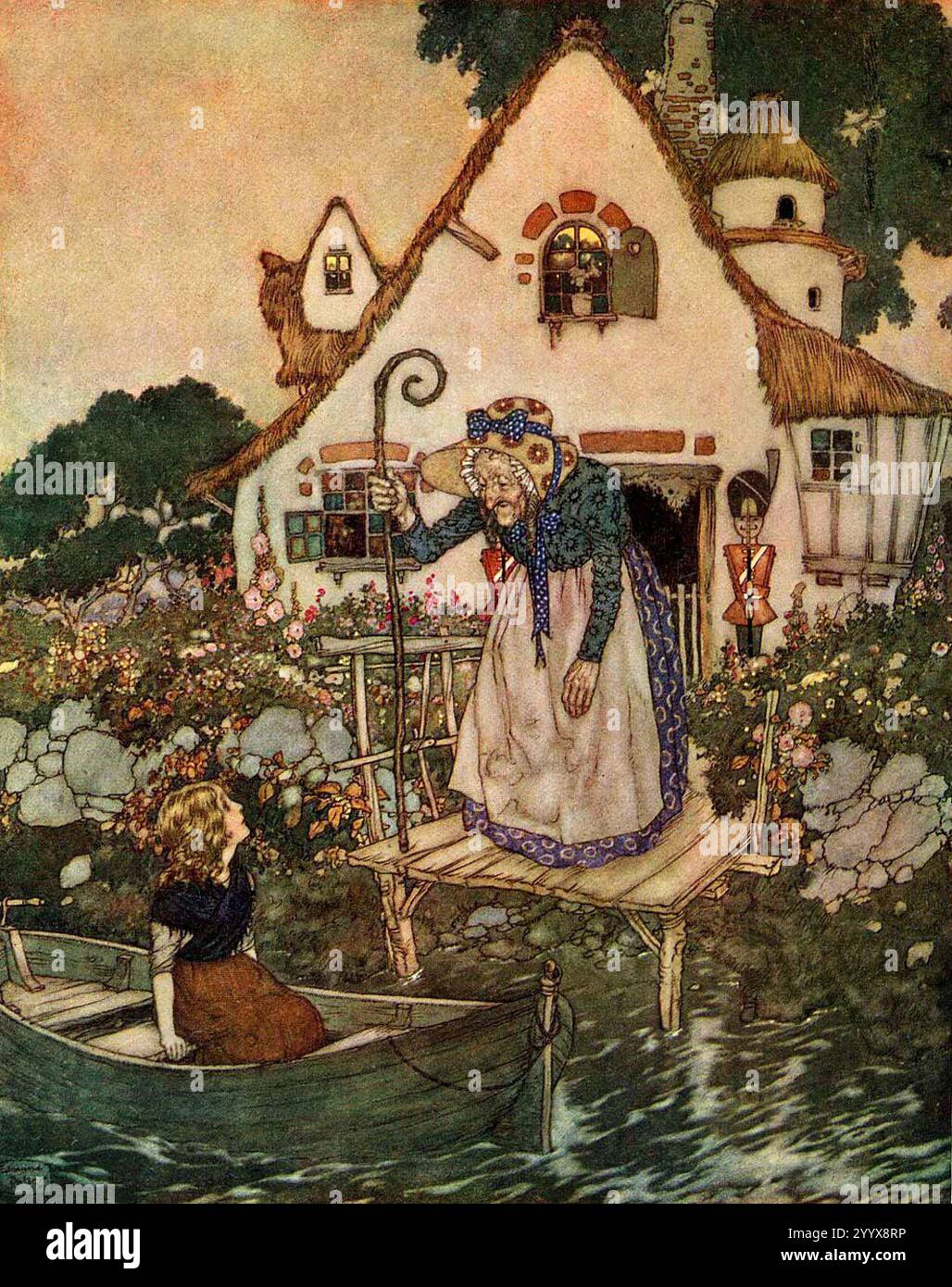 Edmund Dulac - The Garden of the Woman Learned in Magic Stock Photo - Alamy