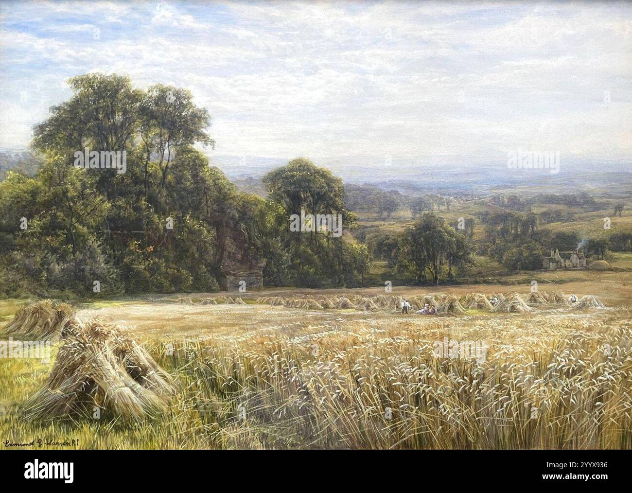 Edmund George Warren - , Harvest Time, signed l Stock Photo - Alamy