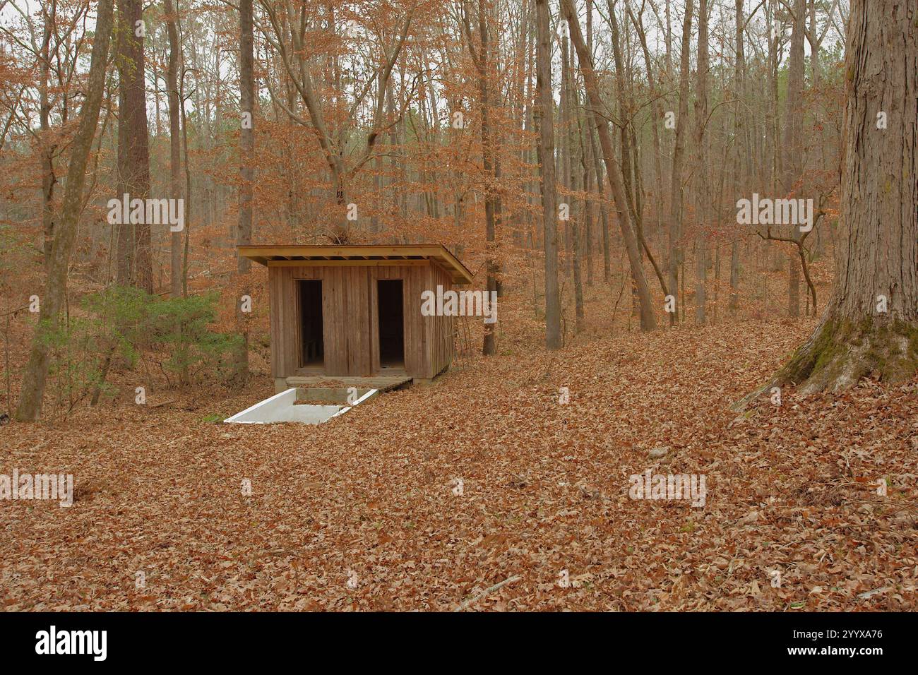 Old outside in the woods an in-ground spring fed white baptistry. Small ...