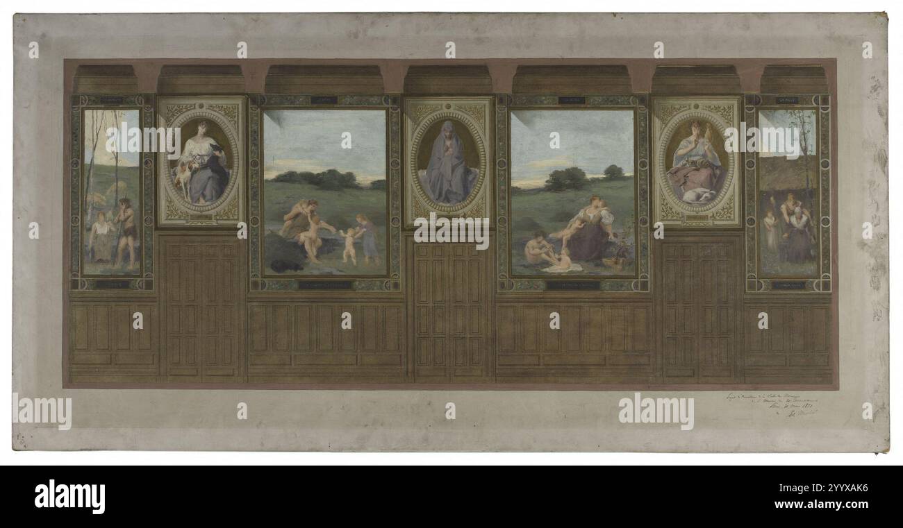 Edouard Michel-Lançon - Esquisse pour la mairie du 20ème arrondissement ...