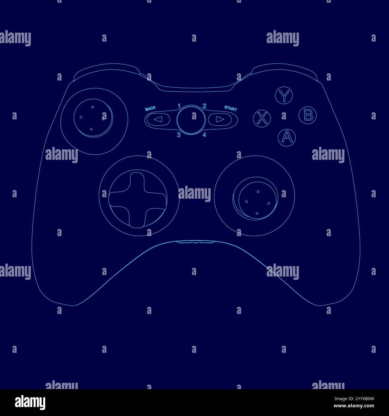 Contour Gamepad, Game Controller or Joystick Icon Flat Design. Vector illustration Stock Vector ...