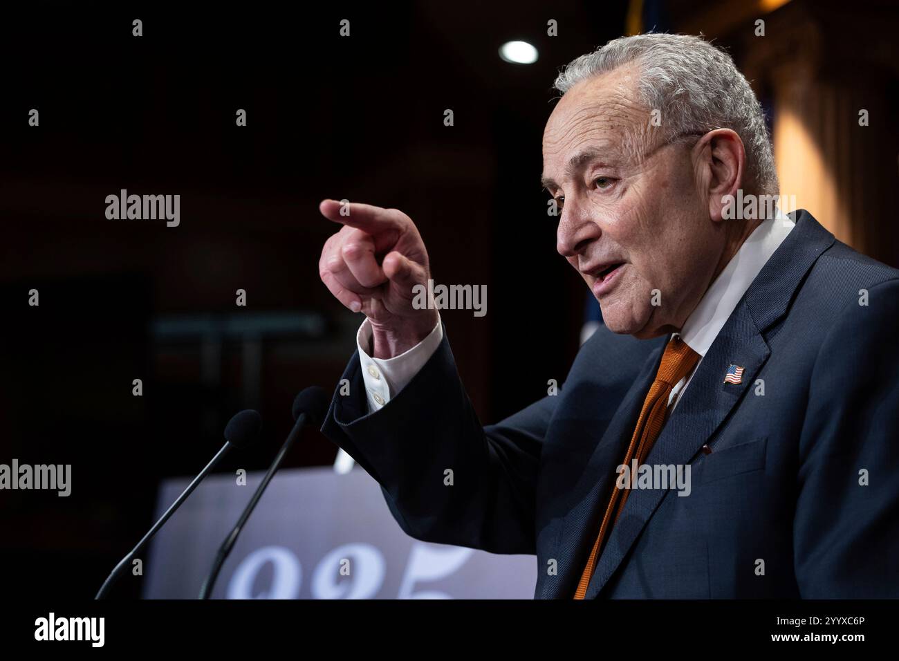 Senate Democratic Leader Chuck Schumer (D-N.Y.) speaks during a press ...