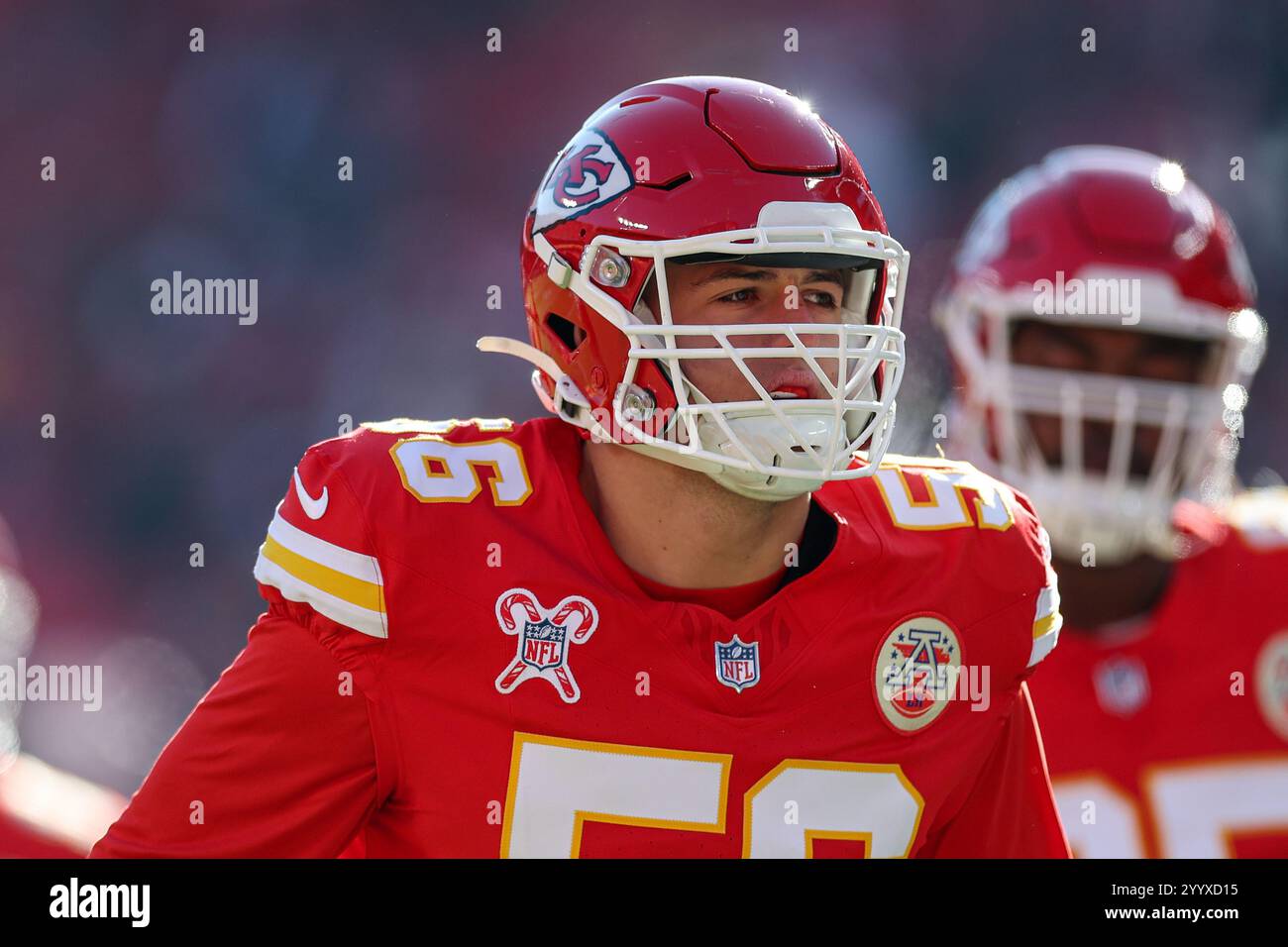 Kansas City, MO, USA. 21st Dec, 2024. Kansas City Chiefs defensive end ...
