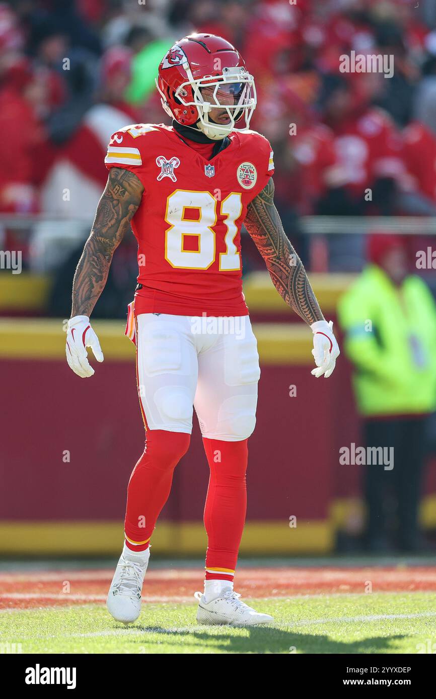 Kansas City, MO, USA. 21st Dec, 2024. Kansas City Chiefs wide receiver ...