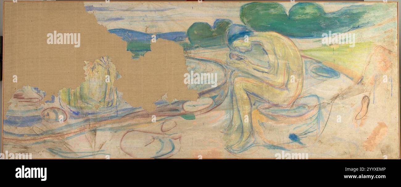 Edvard Munch - The Researchers, Study for a Seated Boy Stock Photo - Alamy