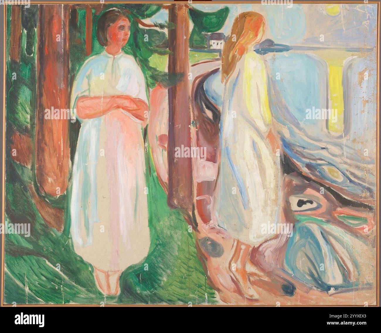 Edvard Munch - Two Women in White on the Beach Stock Photo - Alamy