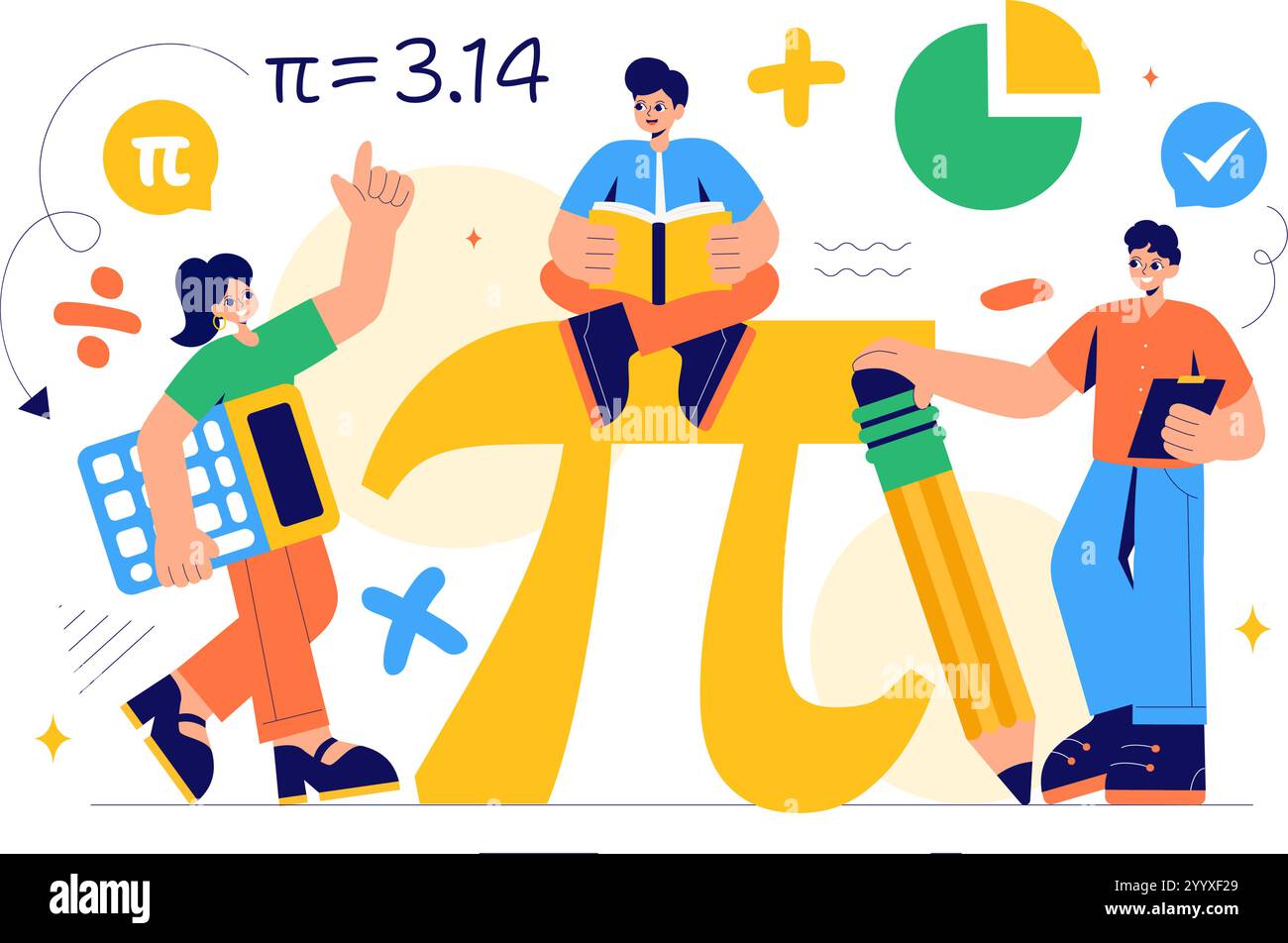 Mathematics Learning Vector Illustration Featuring School Supplies or ...