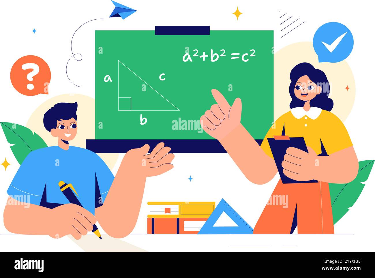Mathematics Learning Vector Illustration Featuring School Supplies or ...