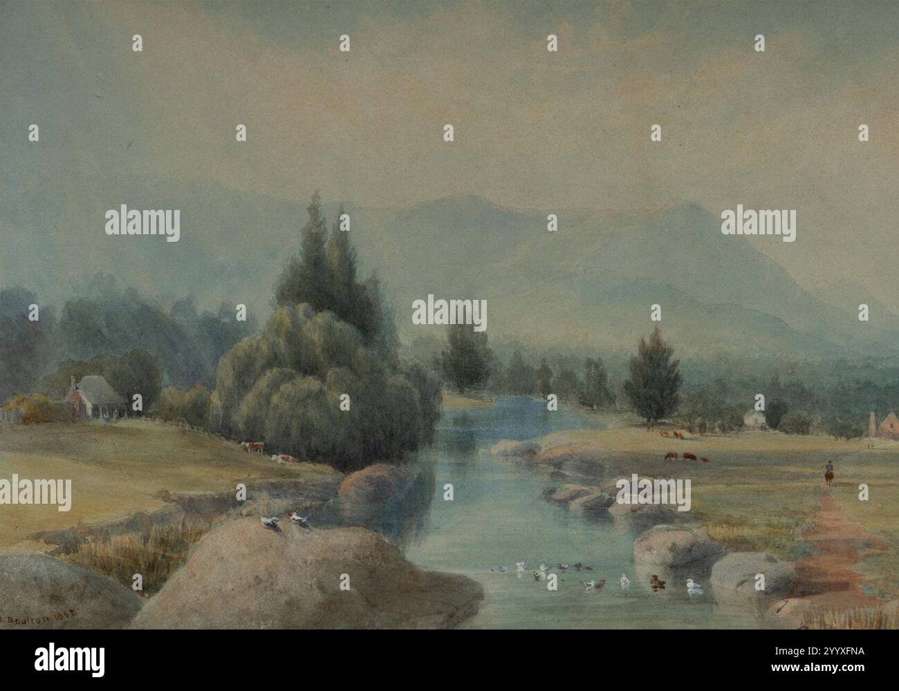 Edward Baker Boulton - 'The Moonbi Ranges and the Macdonald River from ...