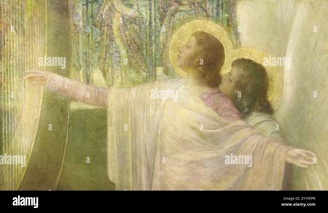 Edward August Bell Harp Players Stock Photo - Alamy