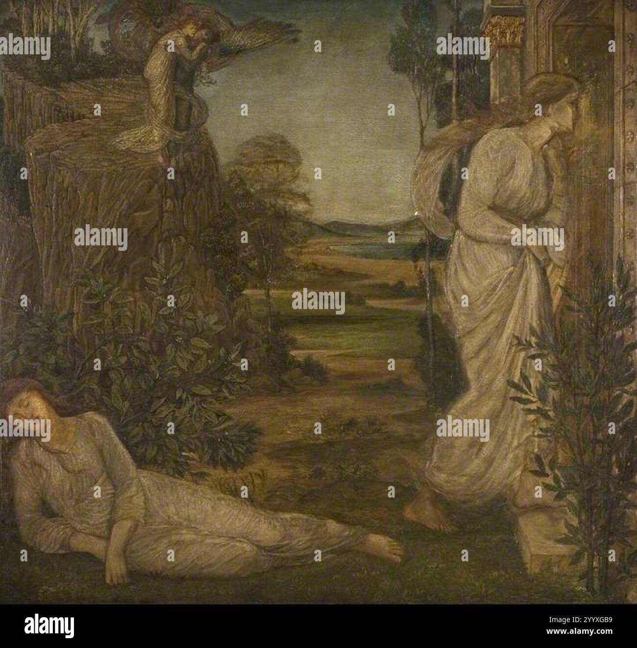 Edward Burne-Jones (1833-1898) - Zephyrus Bearing Psyche (Palace Green ...