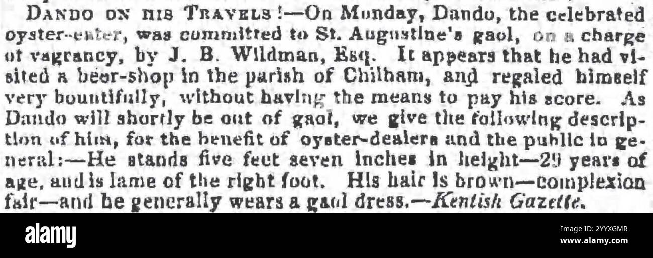 Edward Dando warning - The Observer - Sunday 24 June 1832, Page 1 Stock ...