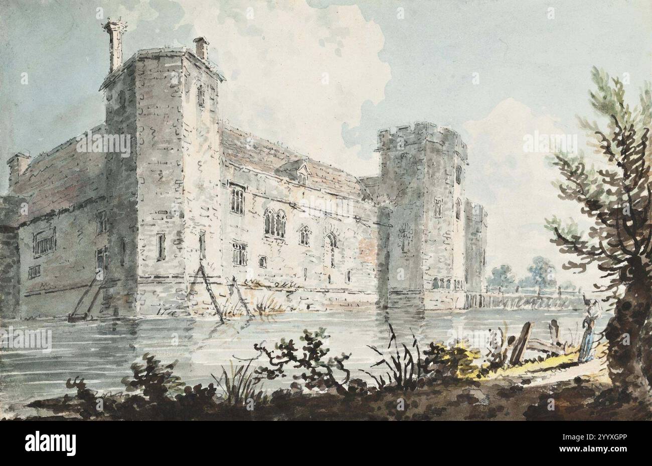 Edward Dayes - View of Wingfield Castle, Wingfield, Suffolk, 1791 Stock ...