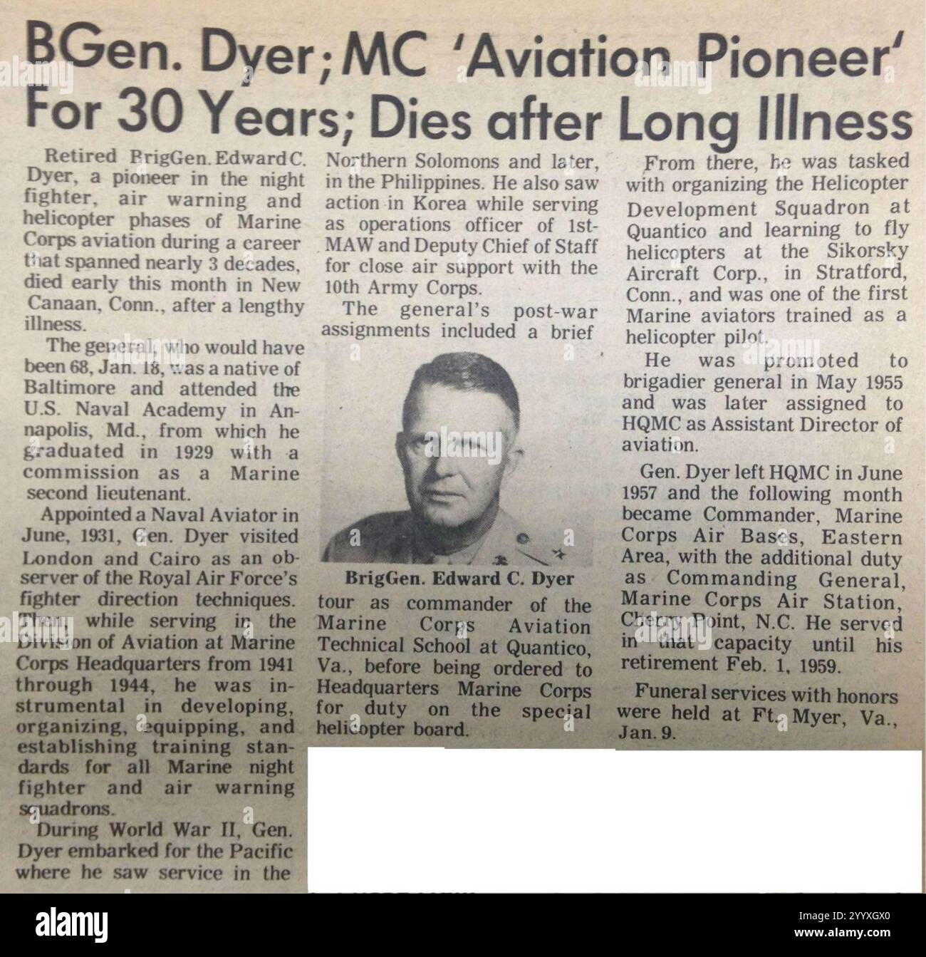 Edward Dyer - 1975(1)January31 - Aviation Pioneer Dies - MCAS El Toro ...