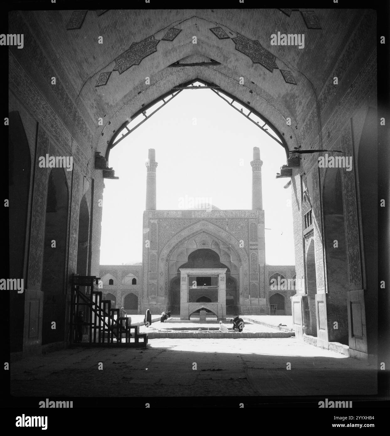 Persia, Isfahan: Mosque; View of Mosque through archways. Archive ...
