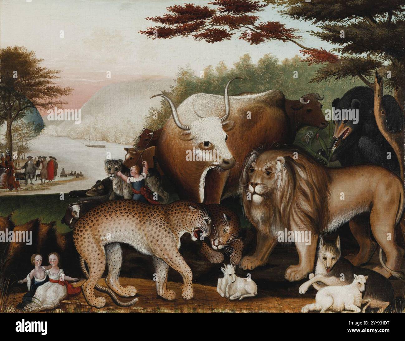 Edward hicks peaceable kingdom Stock Photo - Alamy