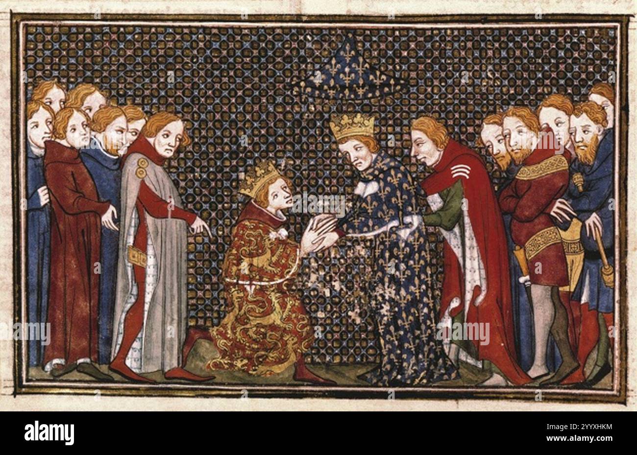 Edward III Plantagenet of England pays homage for Aquitaine to French ...