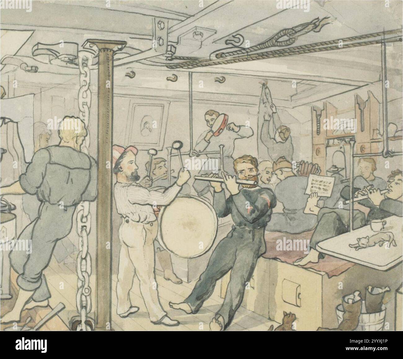 Edward Lawton Moss - A little music, HMS Alert Stock Photo - Alamy