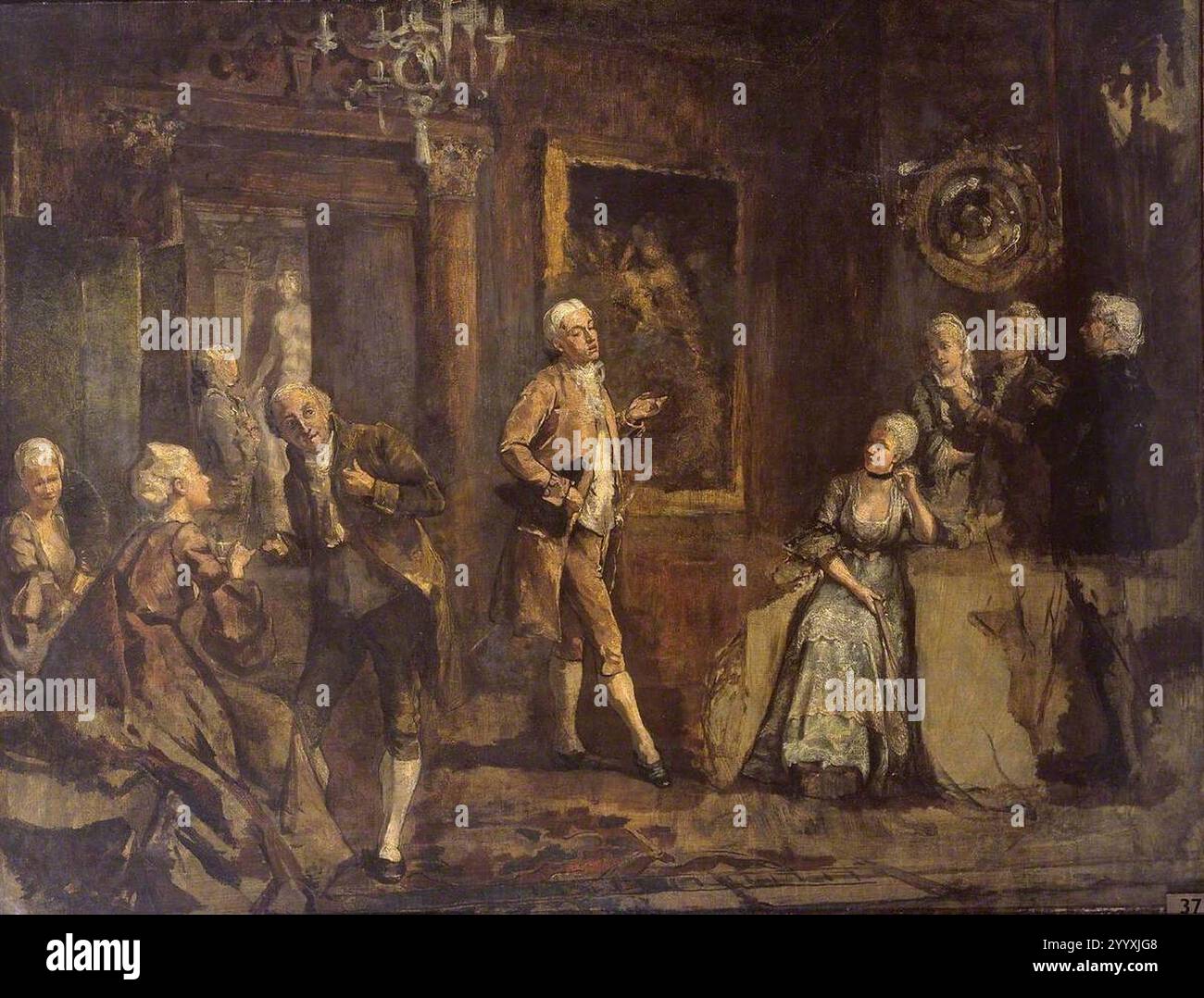 Edward Matthew Ward (1816-1879) - Scene from 'David Garrick' Stock ...