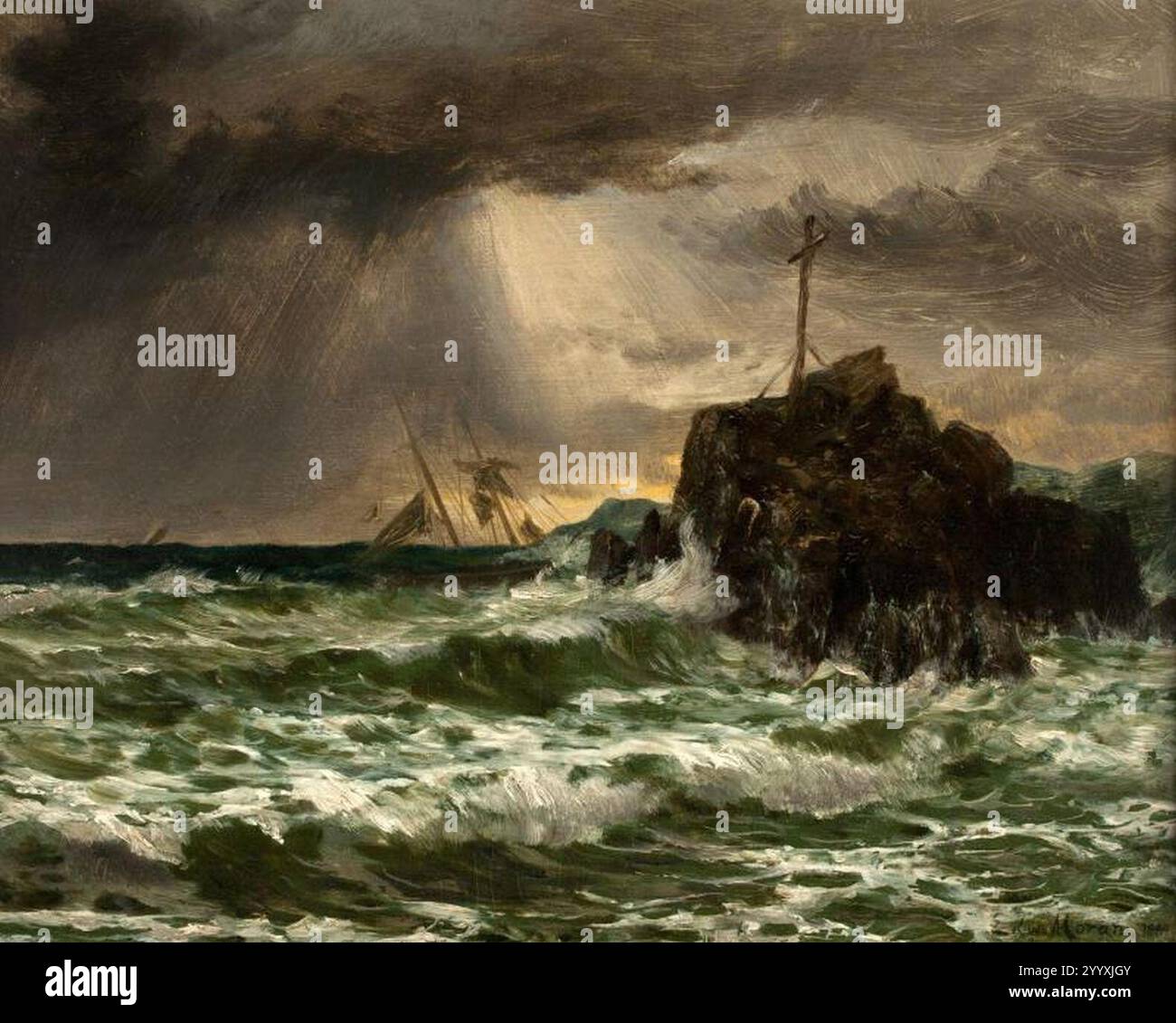 Edward Moran - Storm Clearing Stock Photo - Alamy