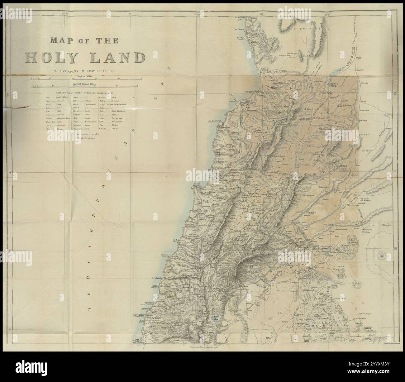 Edward Weller, Map of the Holy Land Stock Photo - Alamy
