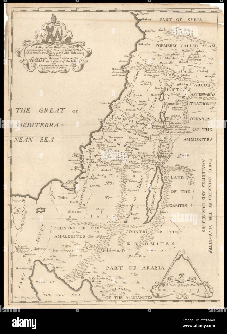 Edward Wells, A map of the Holy Land, chiefly accommodated to the other ...