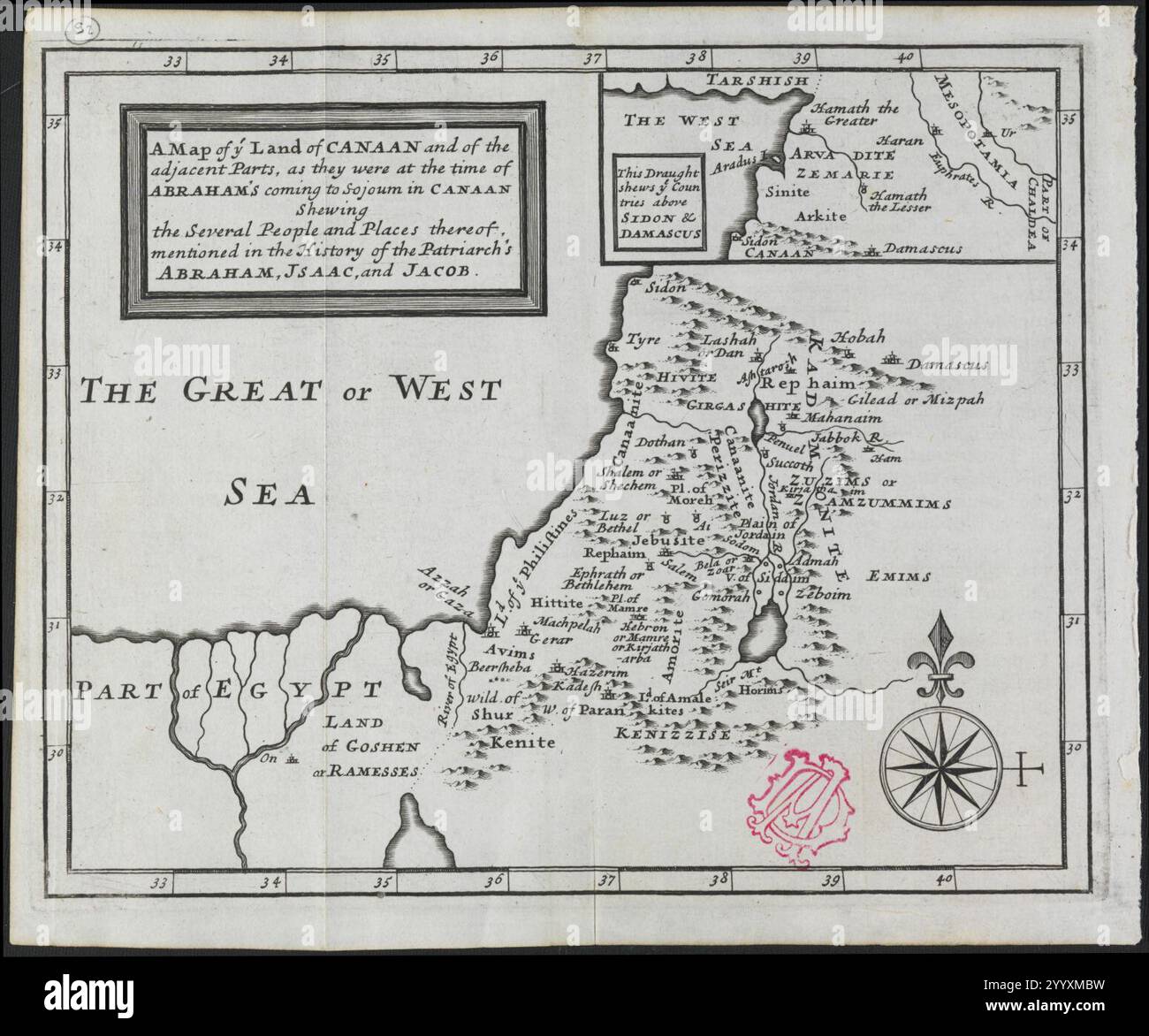 Edward Wells, A map of ye Land of Canaan and of the adjacent parts as ...