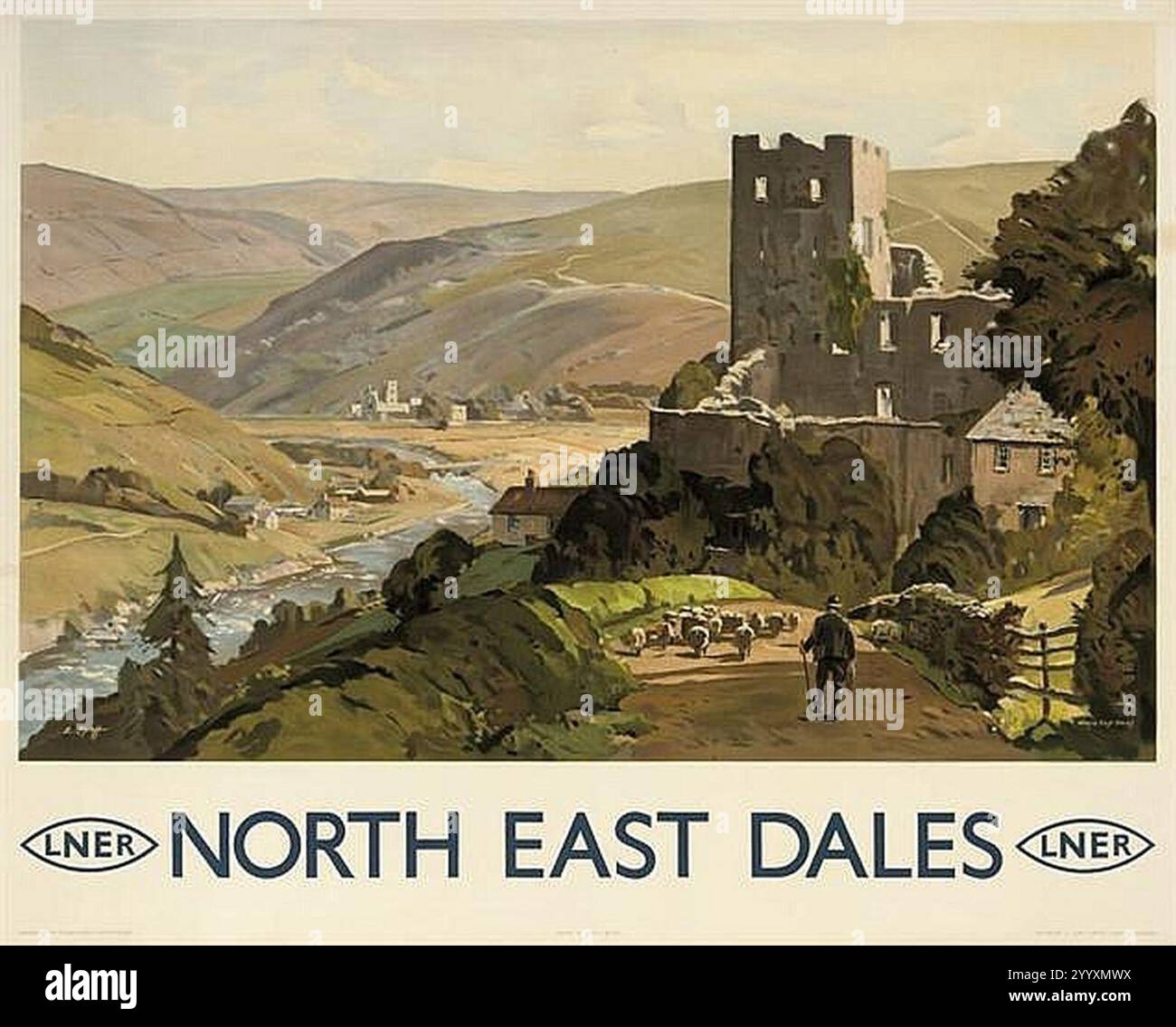 Edwin Byatt - NORTH EAST DALES lithograph in colours, c Stock Photo - Alamy