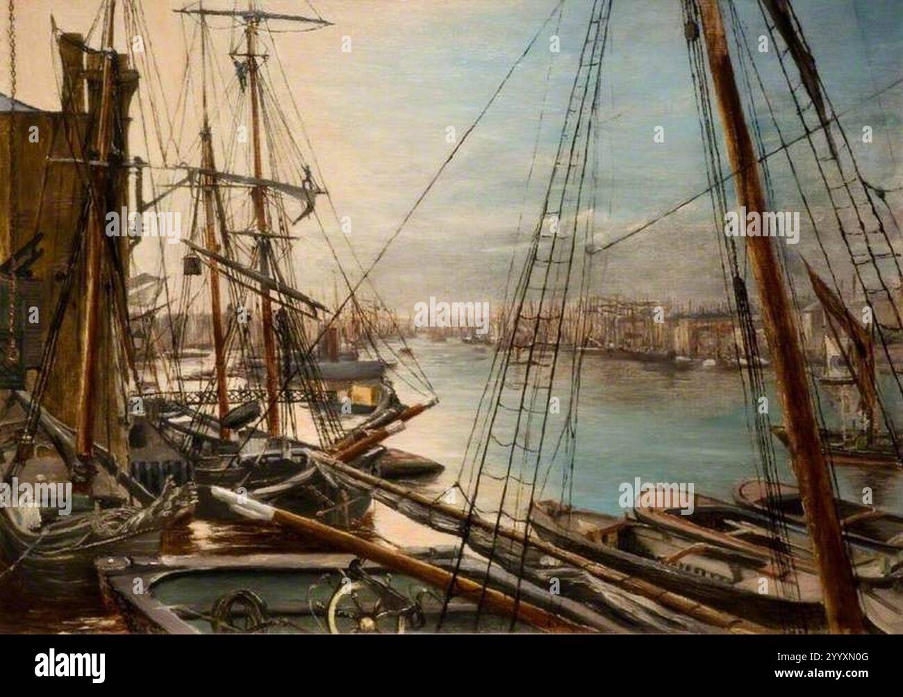 Edwin Edwards (1823-1879) - The Pool, London Stock Photo - Alamy