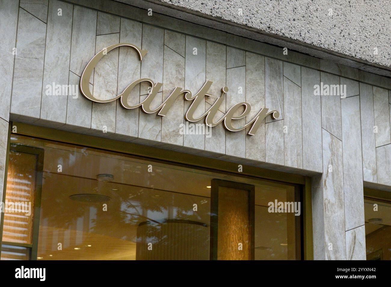 Toronto, ON, Canada – August 1, 2024: Outdoor view at the Cartier sign ...