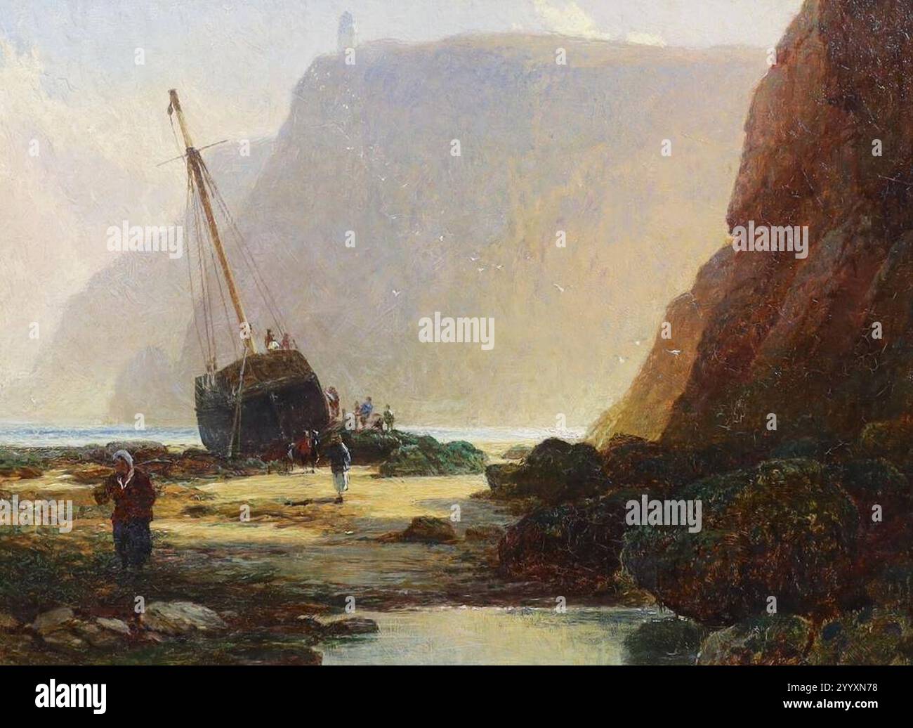 Edwin Ellis - Near Whitby oil on board artists label verso dated 1870 ...