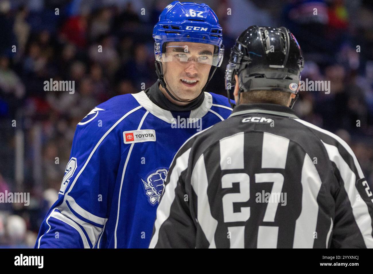 Rochester, New York, USA. 20th Dec, 2024. Syracuse Crunch forward Jack ...