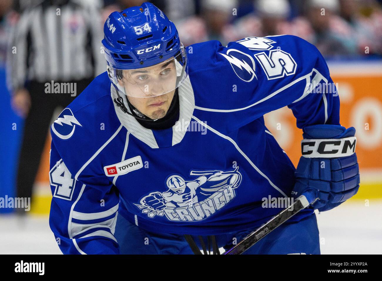 Rochester, New York, USA. 20th Dec, 2024. Syracuse Crunch forward Lucas ...