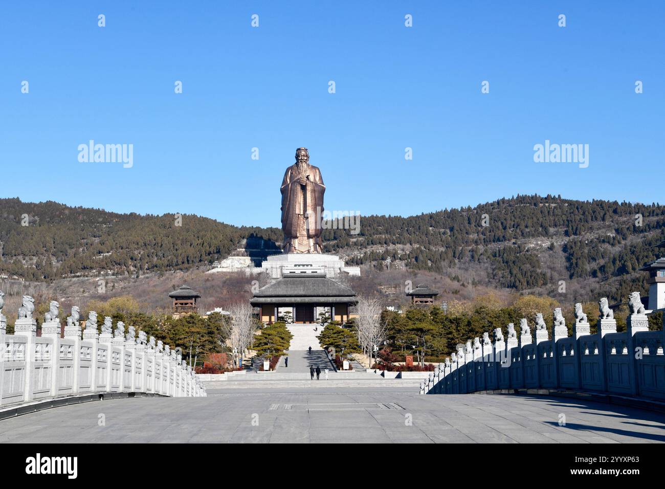 JINING, CHINA - DECEMBER 22, 2024 - The world's largest statue of Confucius stands 72 meters ...