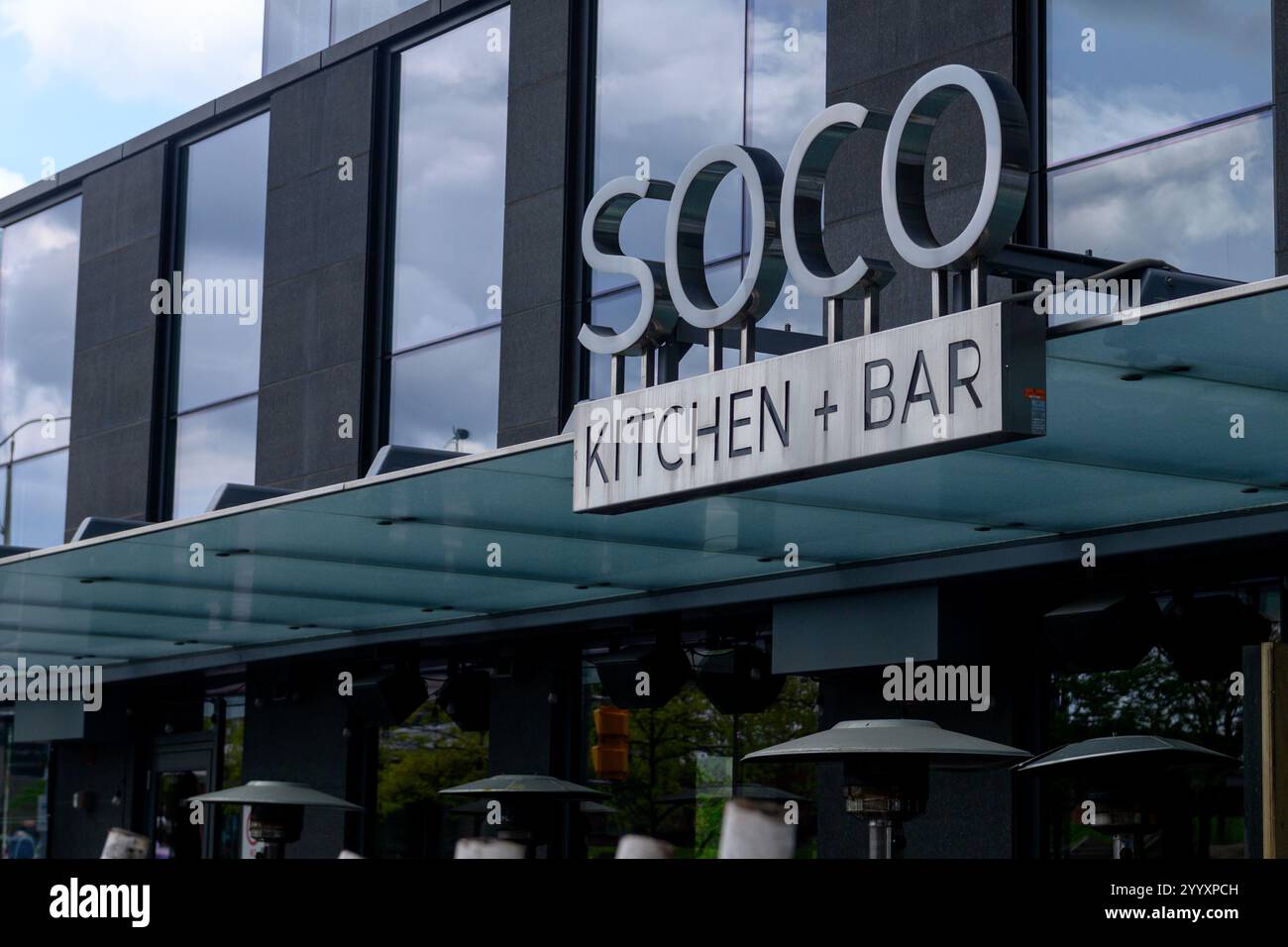 Toronto, ON, Canada – August 10, 2024: View at the sign of SOCO Kitchen ...