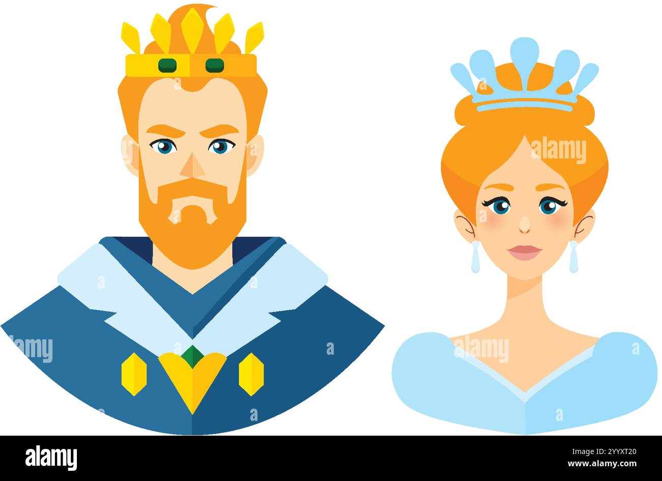 Vector illustration of a king and queen Stock Vector Image & Art - Alamy