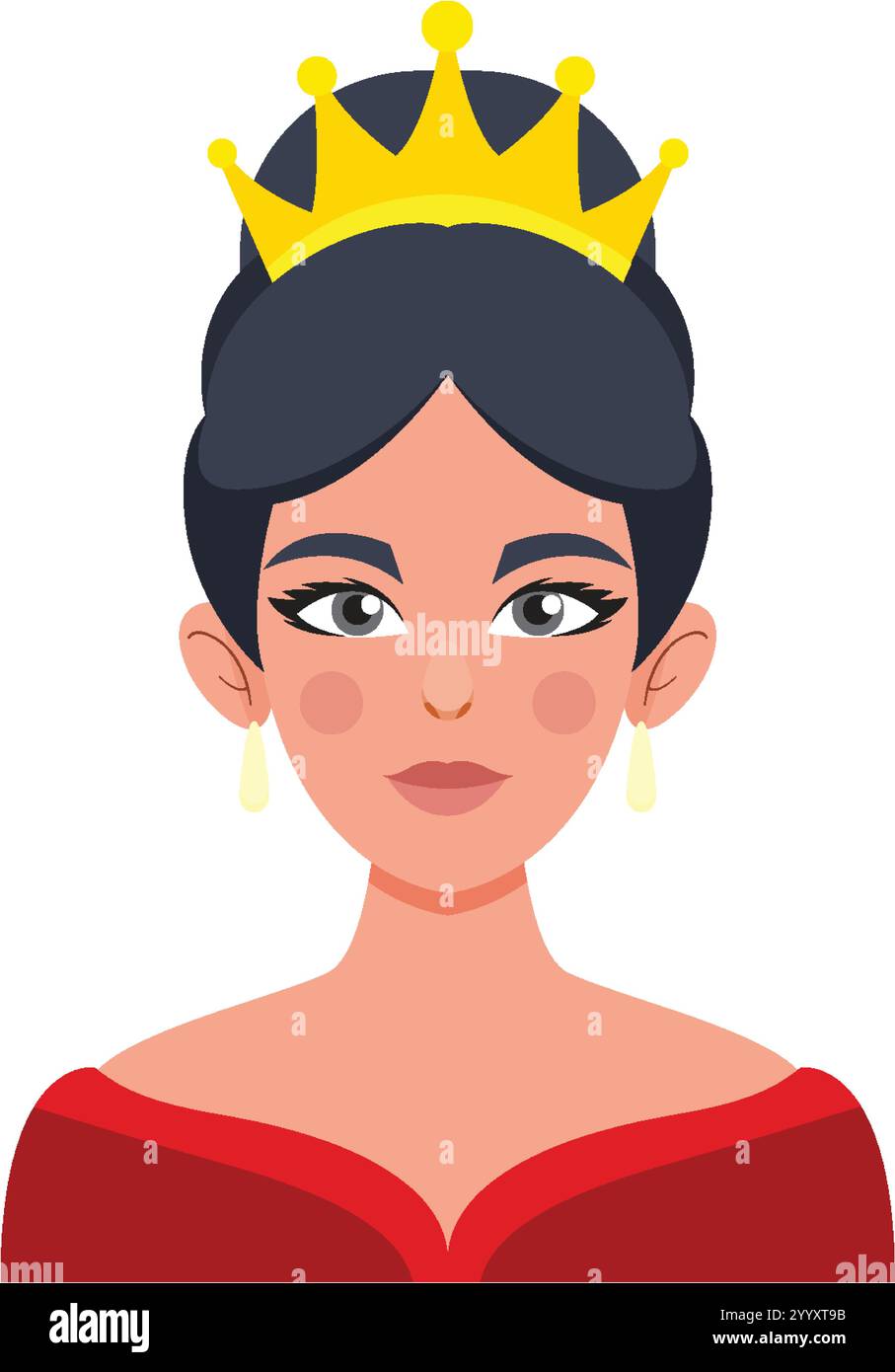 Illustration of a queen wearing a crown Stock Vector Image & Art - Alamy