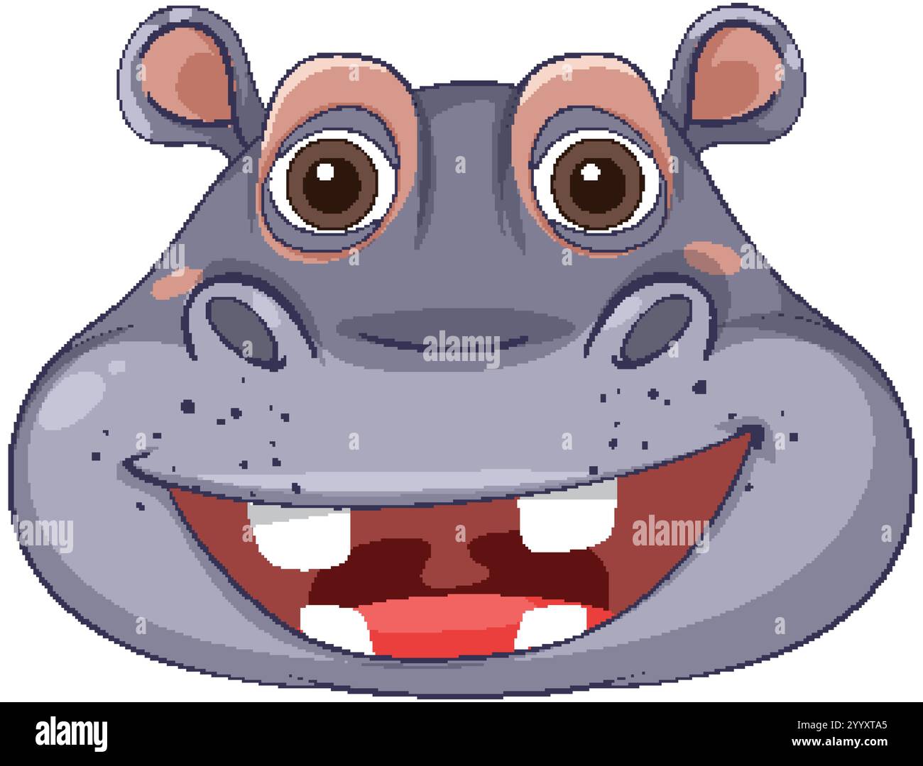 Smiling hippo with big eyes and teeth Stock Vector Image & Art - Alamy