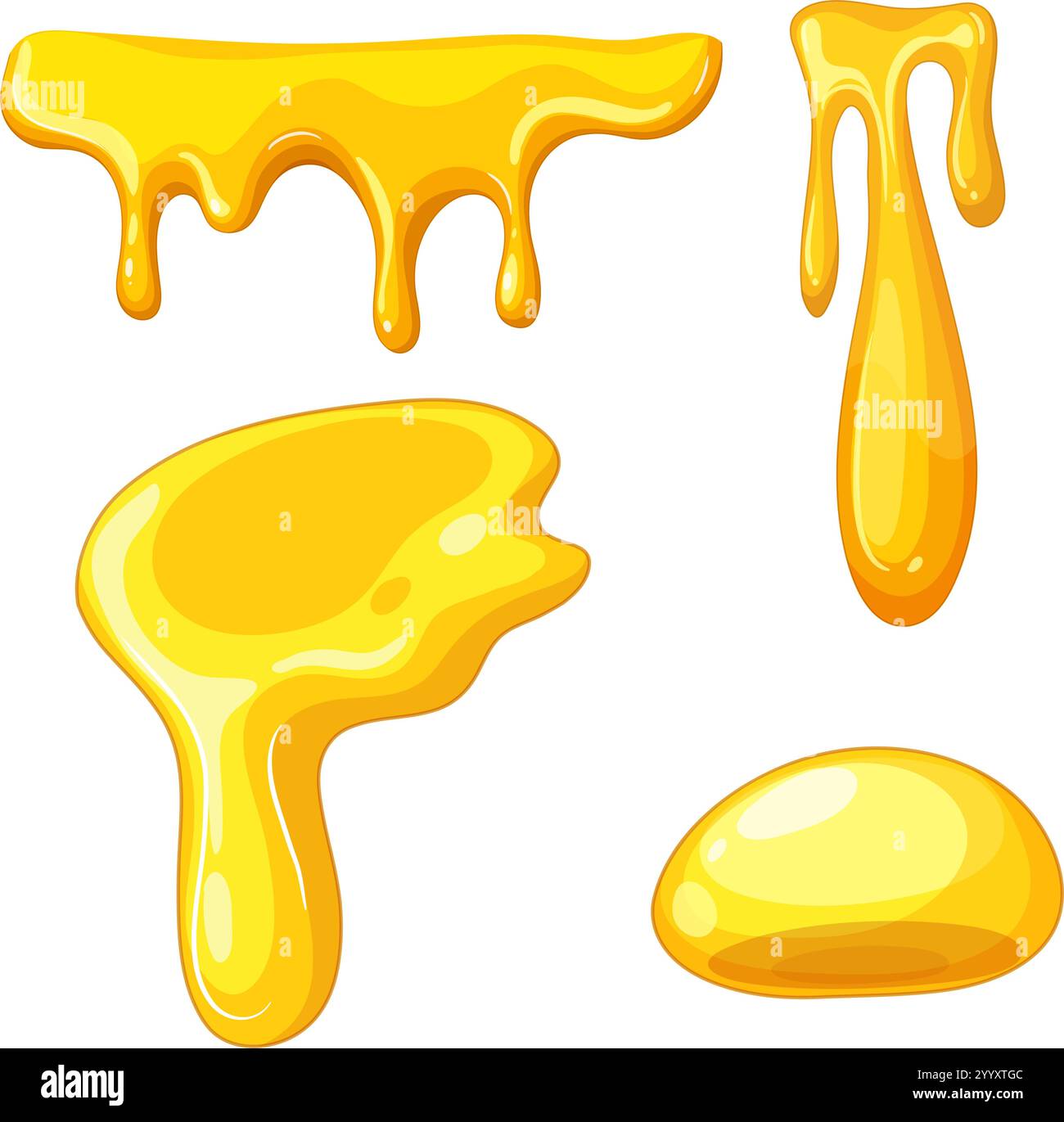 Illustration of honey drips in various shapes Stock Vector Image & Art ...